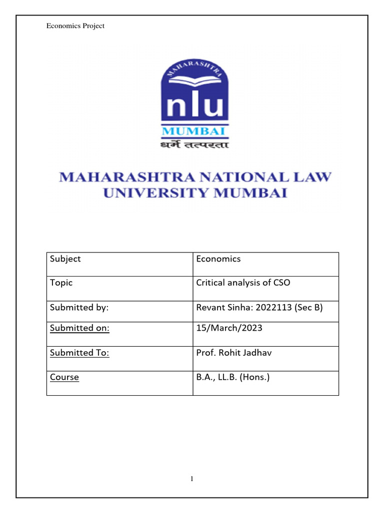 Cso Critical Analysis Pdf Survey Methodology Official Statistics