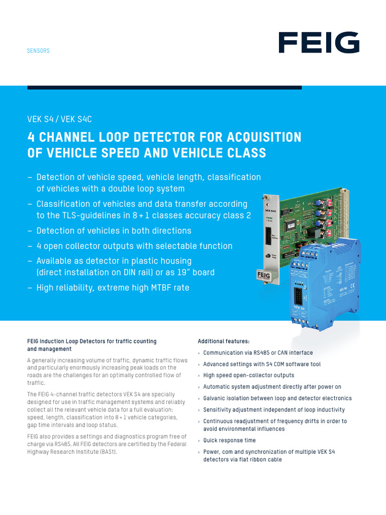 Data Sheet Sensors VEK S4 S4C | PDF | Sensor | Electrical Connector