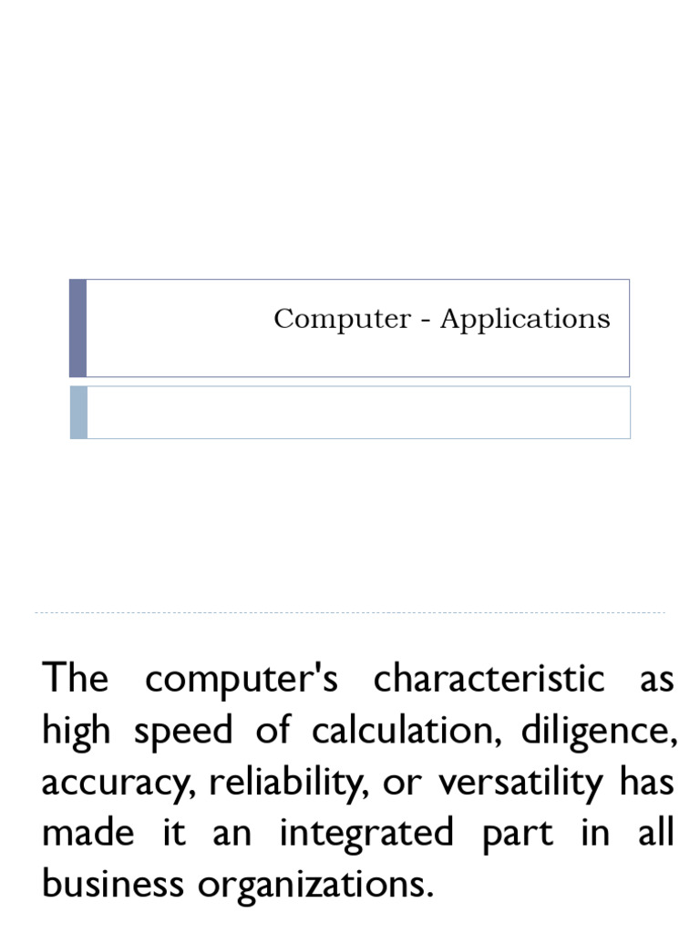 Computer - Applications | PDF | Computer Data Storage | Byte