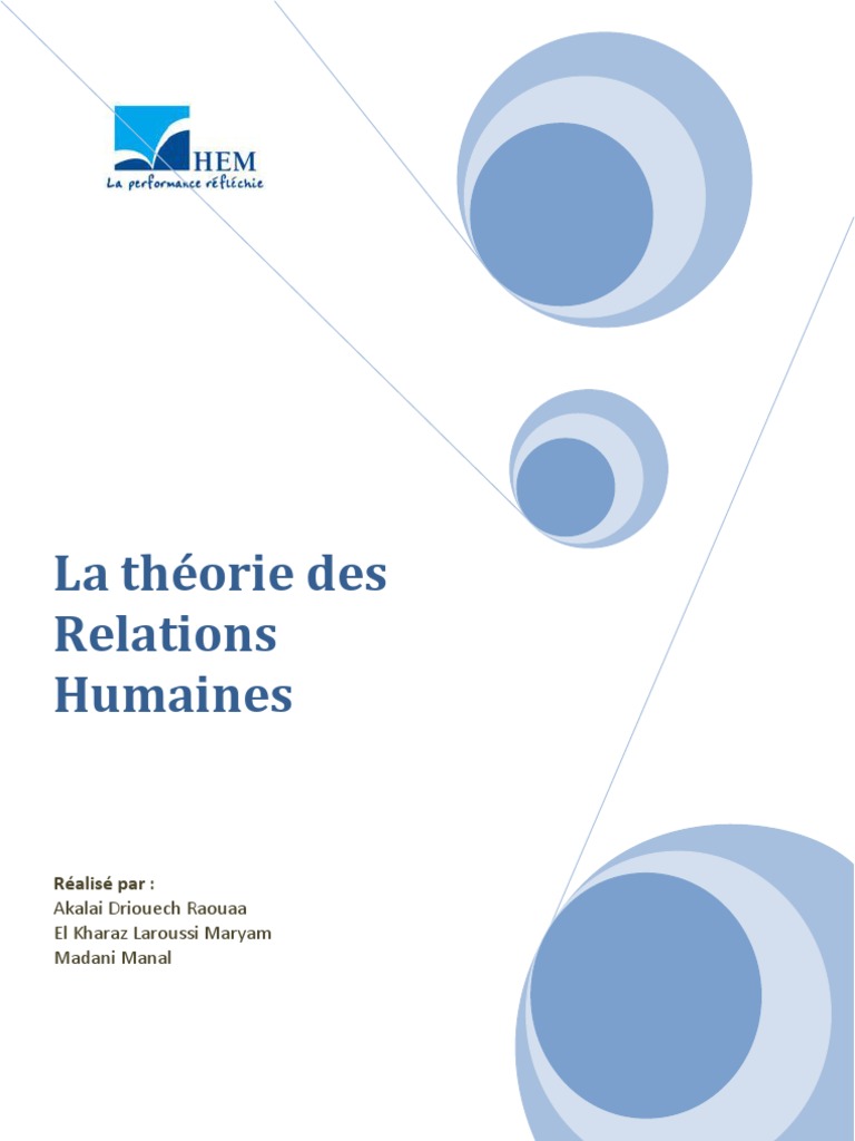 La Théorie Des Relations Humaines | PDF | Direction | Concept de ...