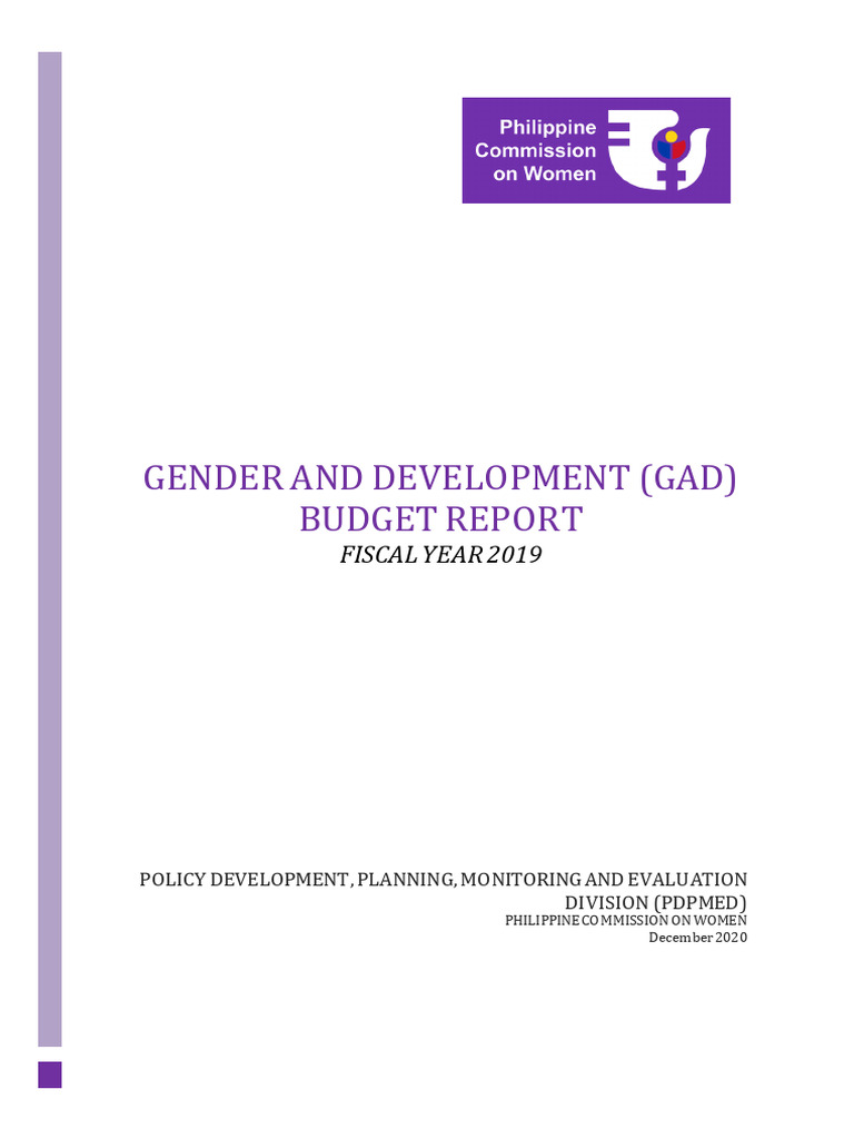 PCW Gender and Development Budget Report Fiscal Year 2019 December 2020 ...