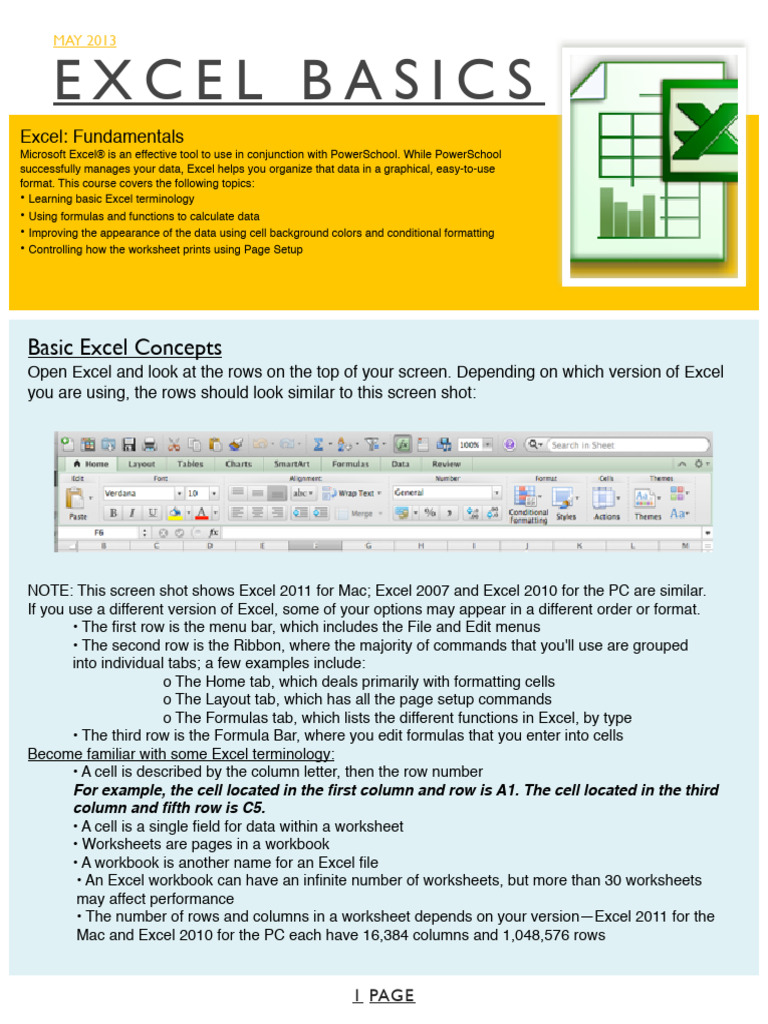 Excel Basics Lesson | PDF | Microsoft Excel | Worksheet Excel Basics Lesson | PDF | Microsoft Excel | Worksheet