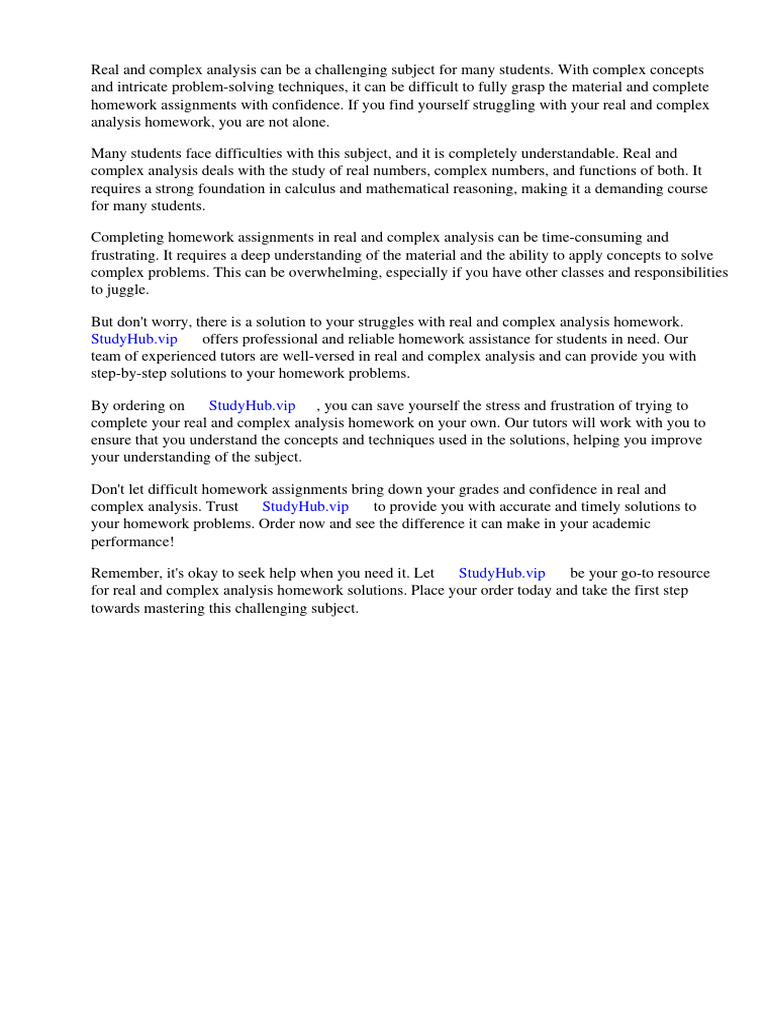 Real and Complex Analysis Homework Help | PDF | Mathematical Analysis ...