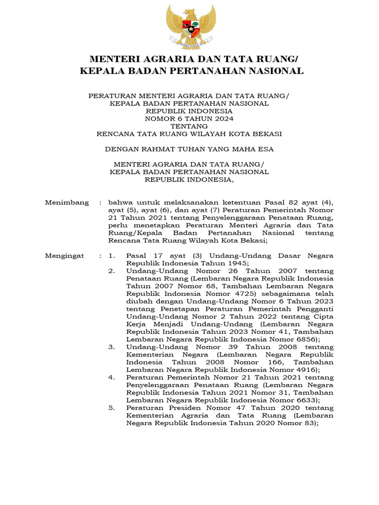 Permen Atr BPN 6 2024 | PDF