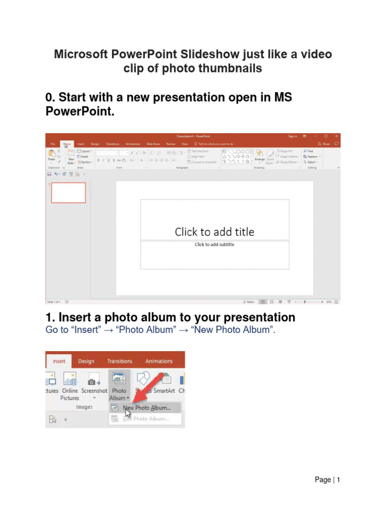 Create a Looping Photo Slideshow in PowerPoint | PDF