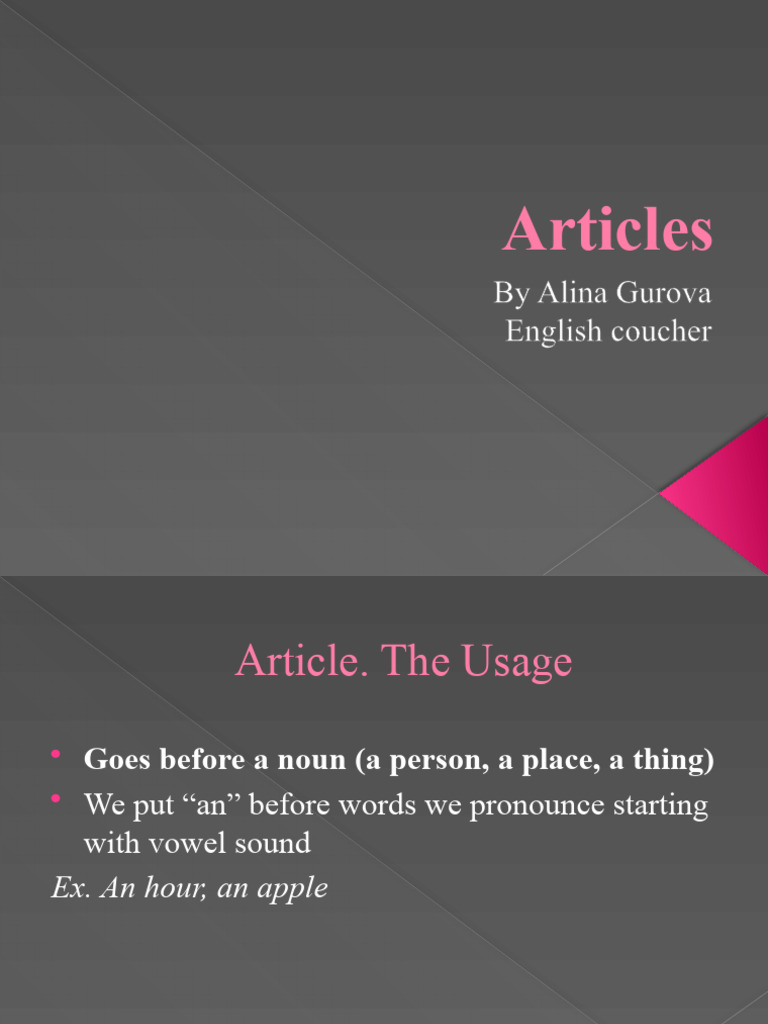 Articles Classroom Posters Direct Method Activities Grammar - 101889 | PDF