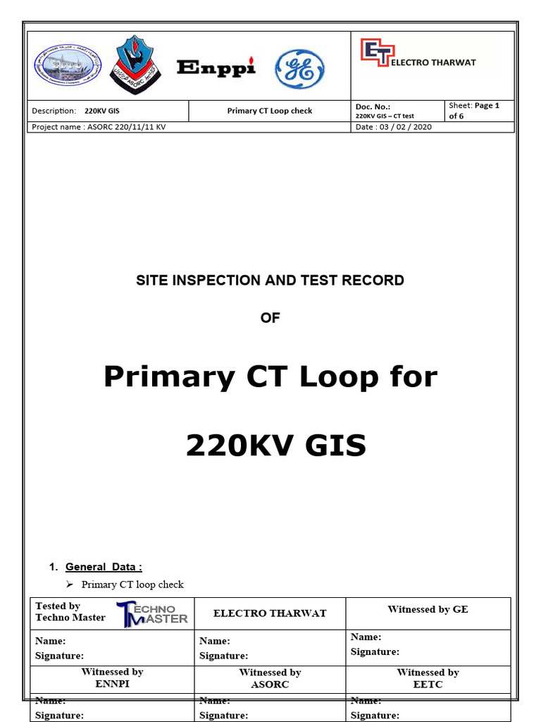 Primary CT Loop Testing | PDF | Electricity | Electrical Engineering