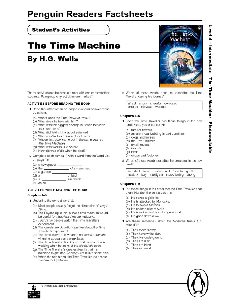 Activities The Time Machine | PDF | The Time Machine