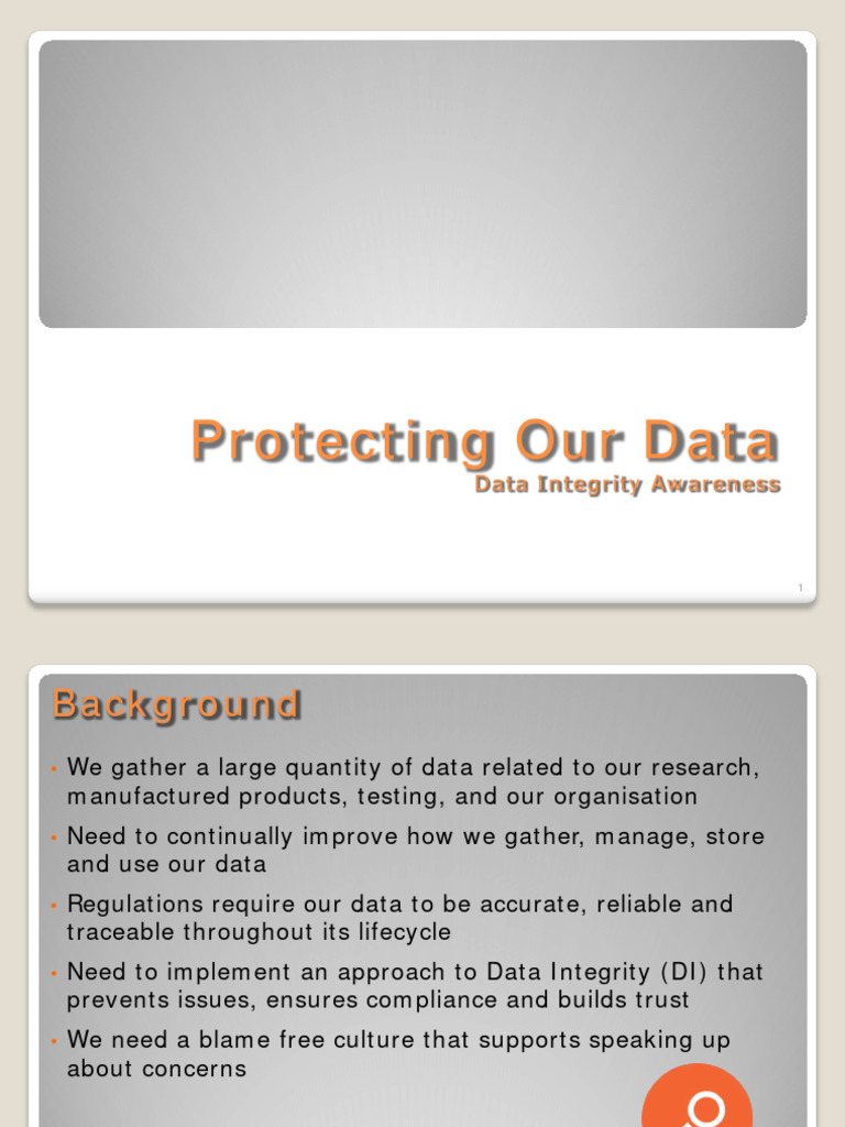 Data Integrity Awareness Training CMO Final 21aug15tedec1 | PDF | Life ...