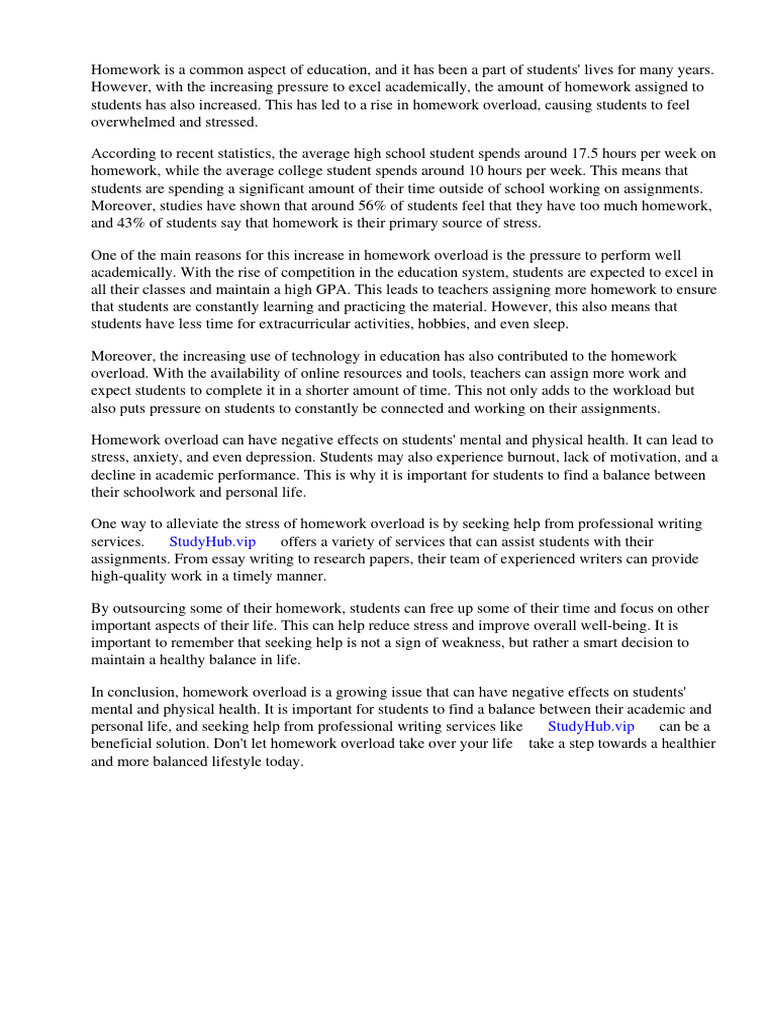 Homework Overload Statistics | PDF | Homework