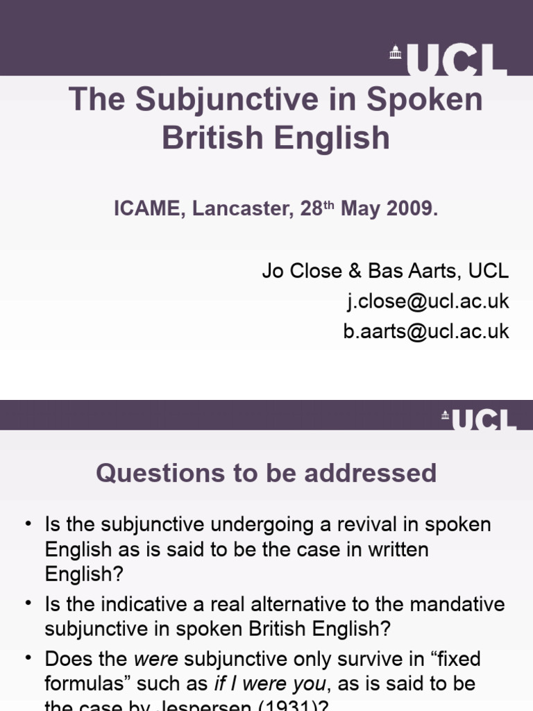 Close and Aarts ICAME 30 | PDF | English Language | Verb