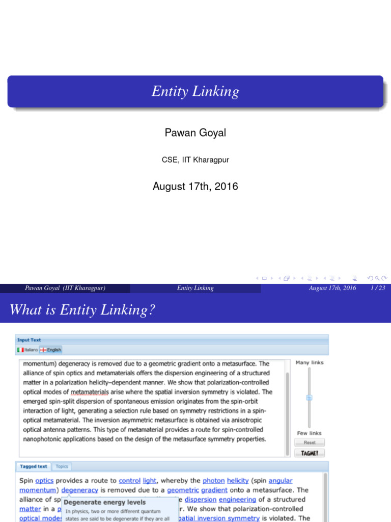 Understanding Entity Linking Techniques | PDF | Artificial Intelligence | Intelligence (AI ...