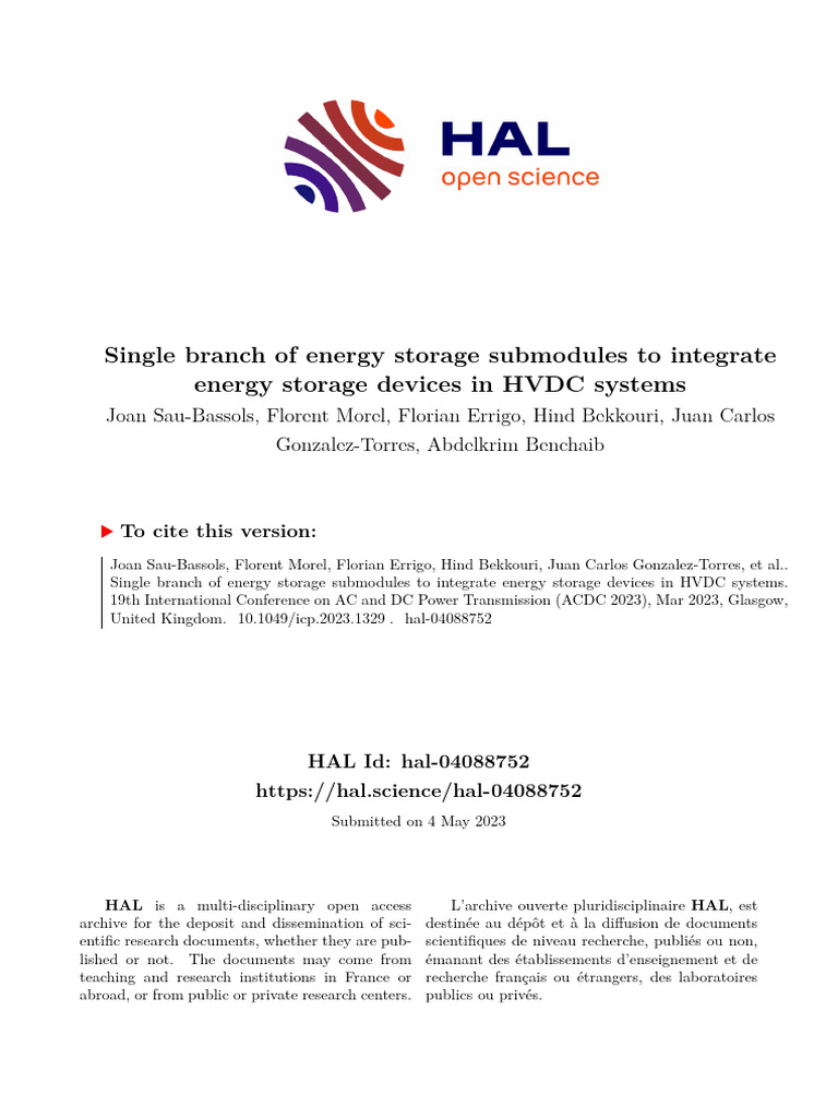 Energy Storage HVDC | PDF | Capacitor | Electrical Network