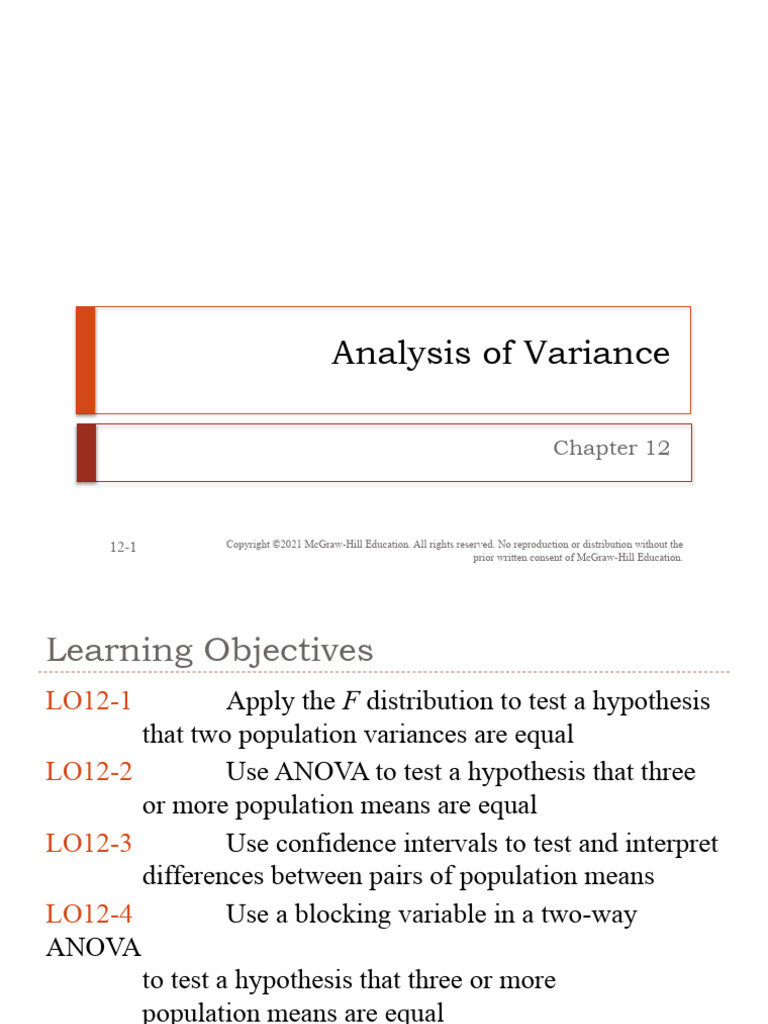 Analysis of Variance | PDF | Analysis Of Variance | F Test