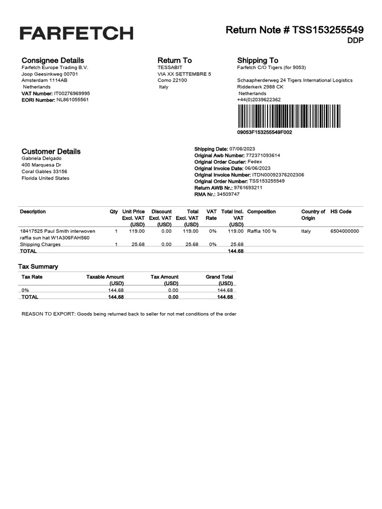 Return Note | PDF | Value Added Tax | Invoice