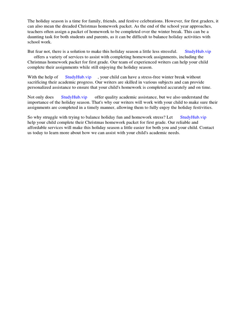 Christmas Homework Packet First Grade | PDF | Safari (Web Browser ...