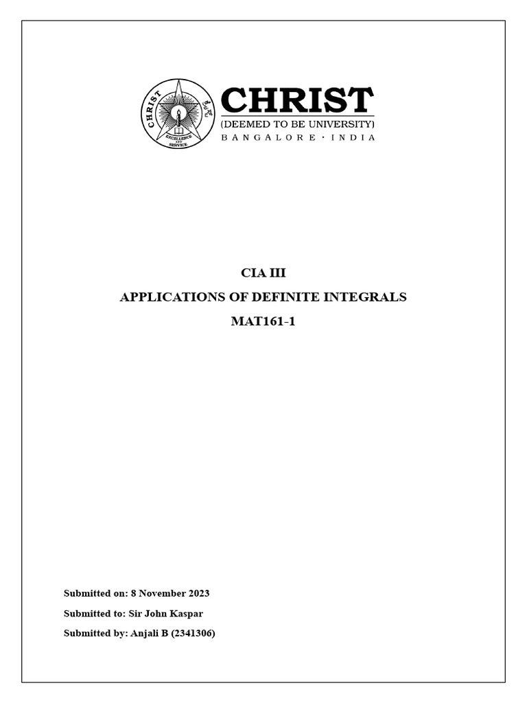 Anjalib - 306 - Applications of Definite Integrals | PDF | Integral ... Anjalib - 306 - Applications of Definite Integrals | PDF | Integral ...
