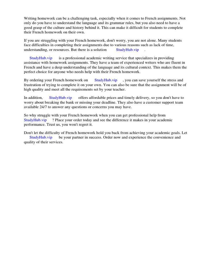 French Homework | Download Free PDF | Worksheet | Reading Comprehension