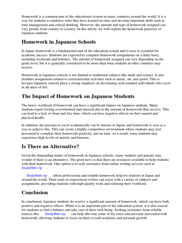 Do Japanese Students Get Homework | PDF | Homework | Japanese Language