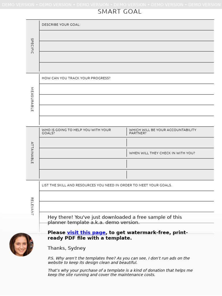SMART Goals Planner Template Demo | PDF | Career & Growth | Business