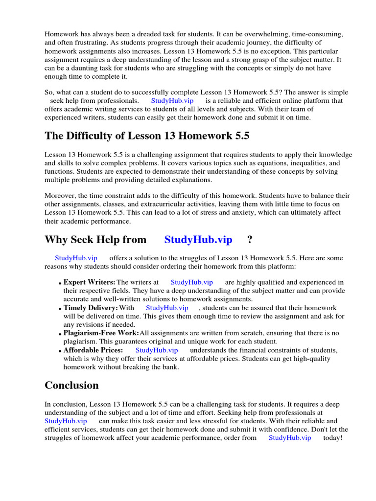 Lesson 13 Homework 5.5 | PDF | Cloud Computing | Homework