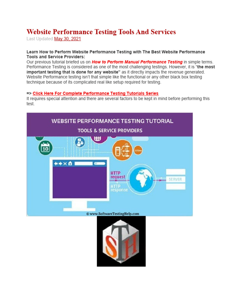Website Performance Testing Tools And Services Pdf Websites World