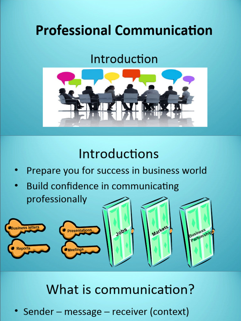 Lecture 1 Introduction To Professional Communication 2024 | PDF ...