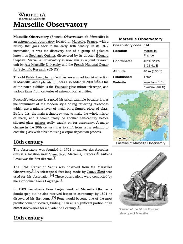 Marseille Observatory | PDF | Astronomy | Planetary Science