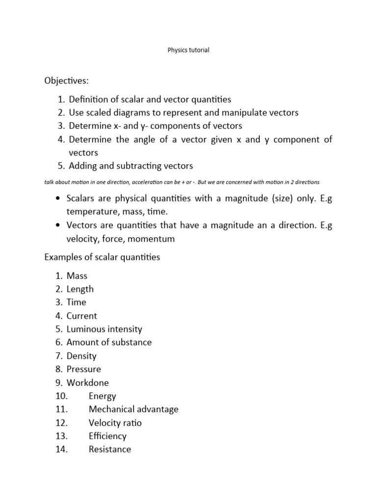 Physics Tutorial | PDF | Euclidean Vector | Force