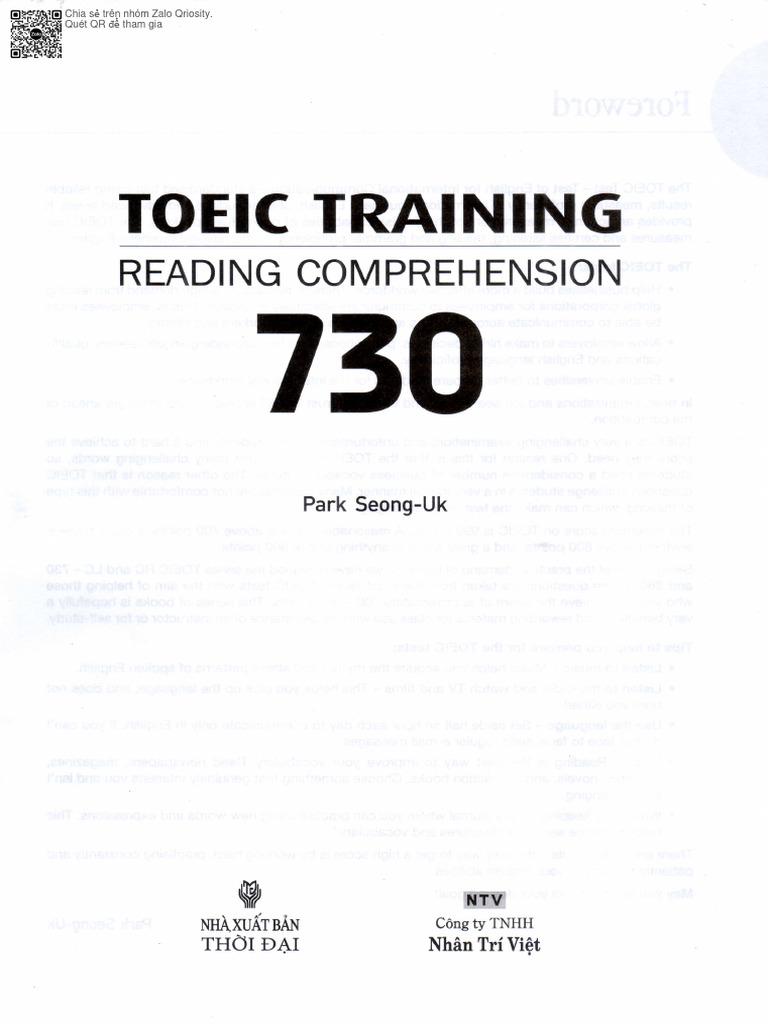 TOEIC Training Reading Comprehension 730 | PDF | Adjective | Adverb