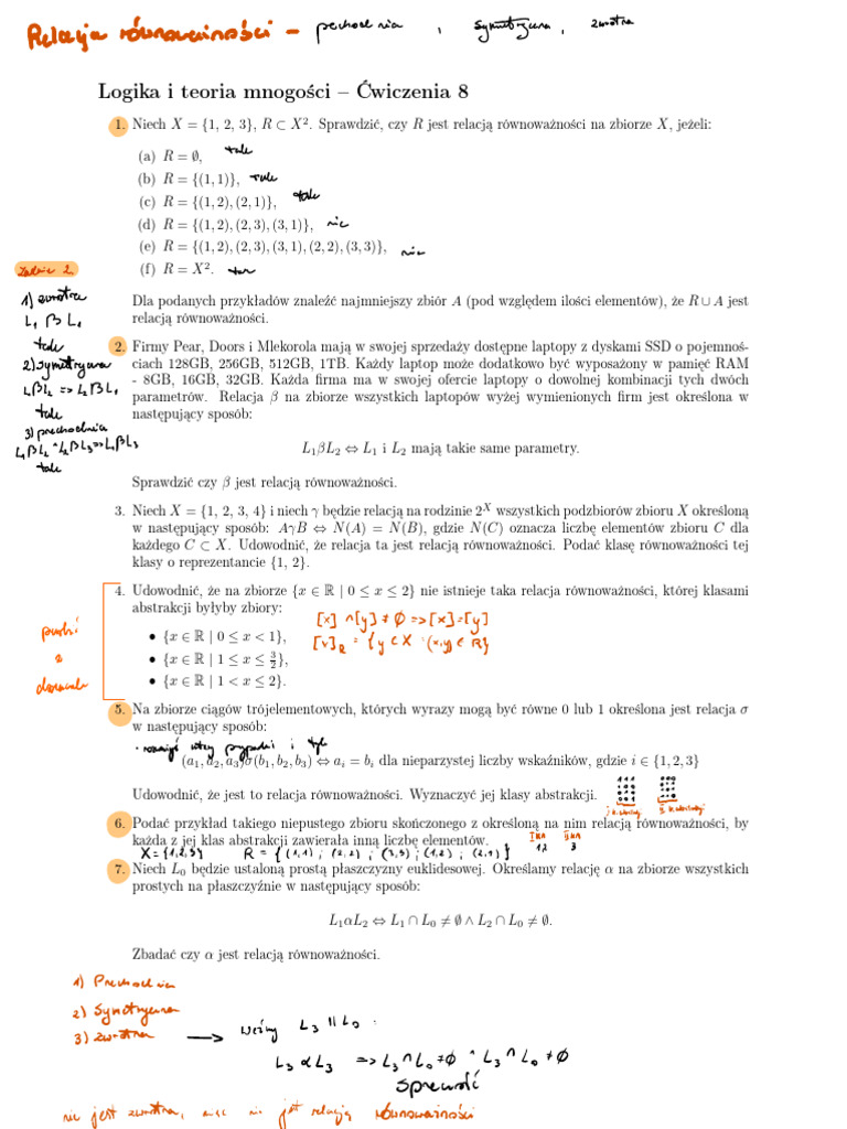 Logic and Set Theory Ex 7 | PDF