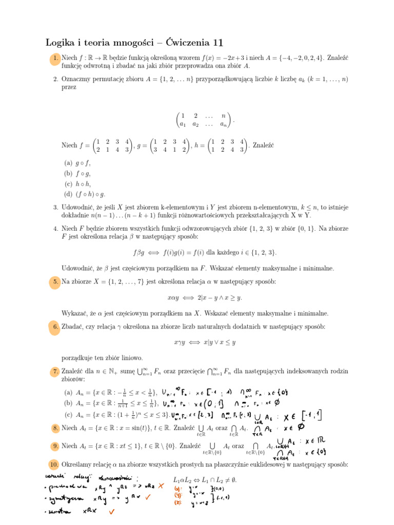 Logic and Set Theory Ex 10 | PDF