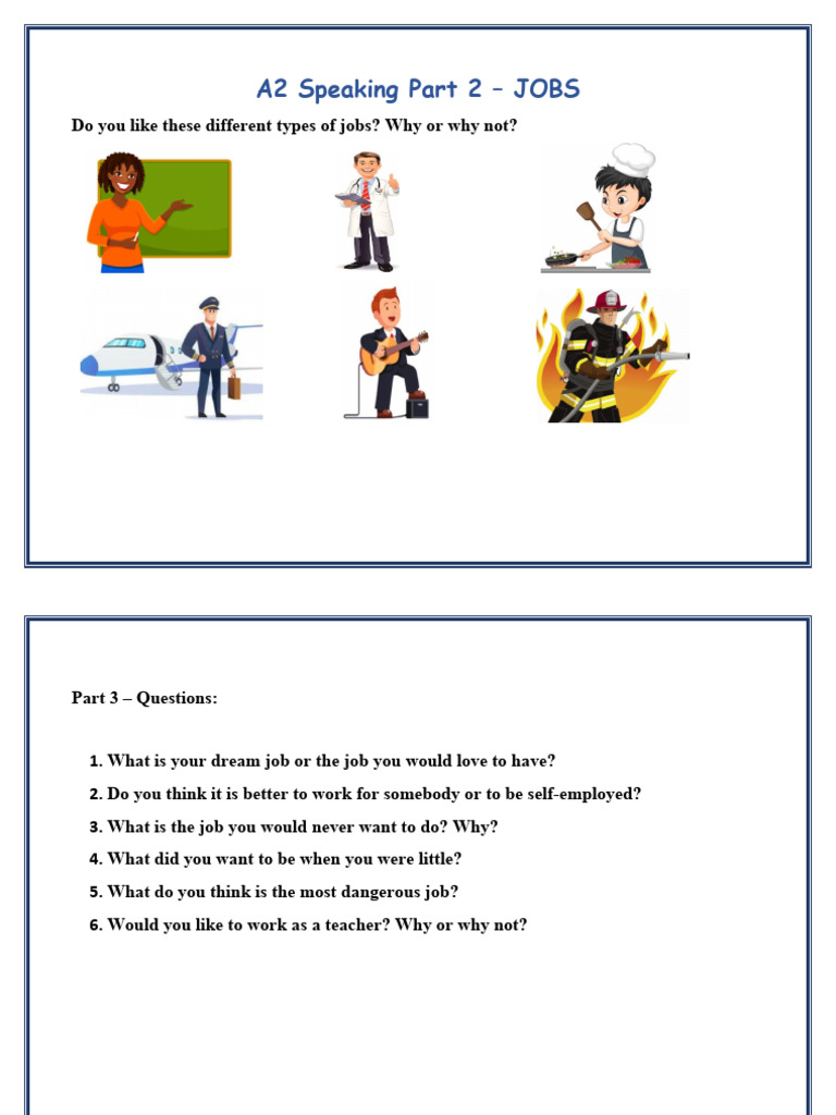 A2 Speaking JOBS | PDF