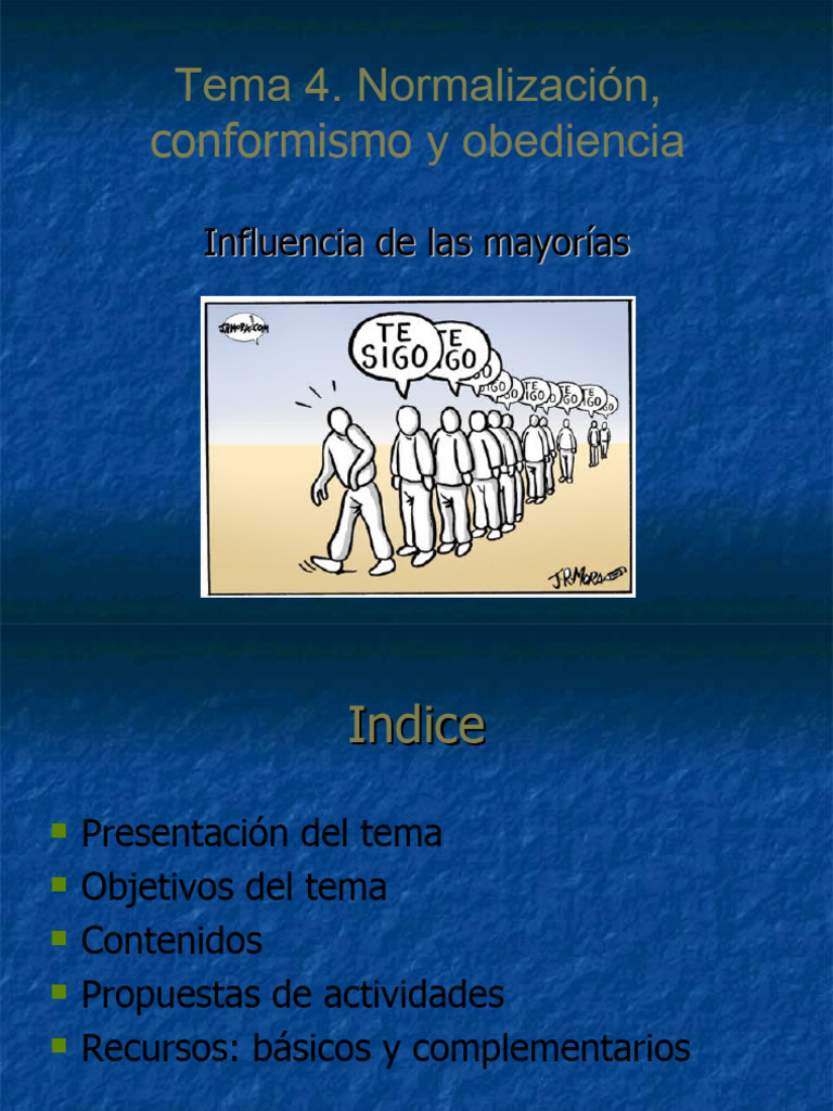 Tema 4. Conformismo y Obediencia | PDF | Conformidad | Psicología Social