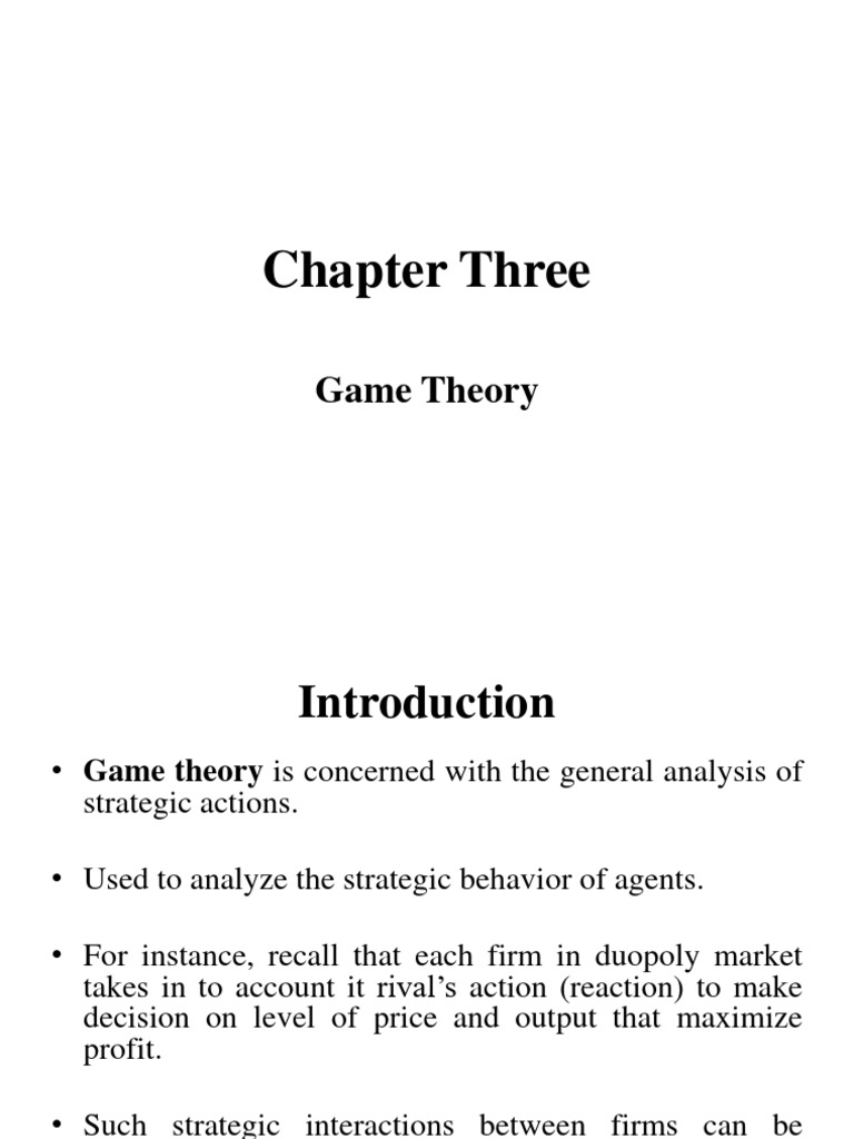Chapter III - Game Theory - PPT | PDF | Game Theory | Mathematical And ...