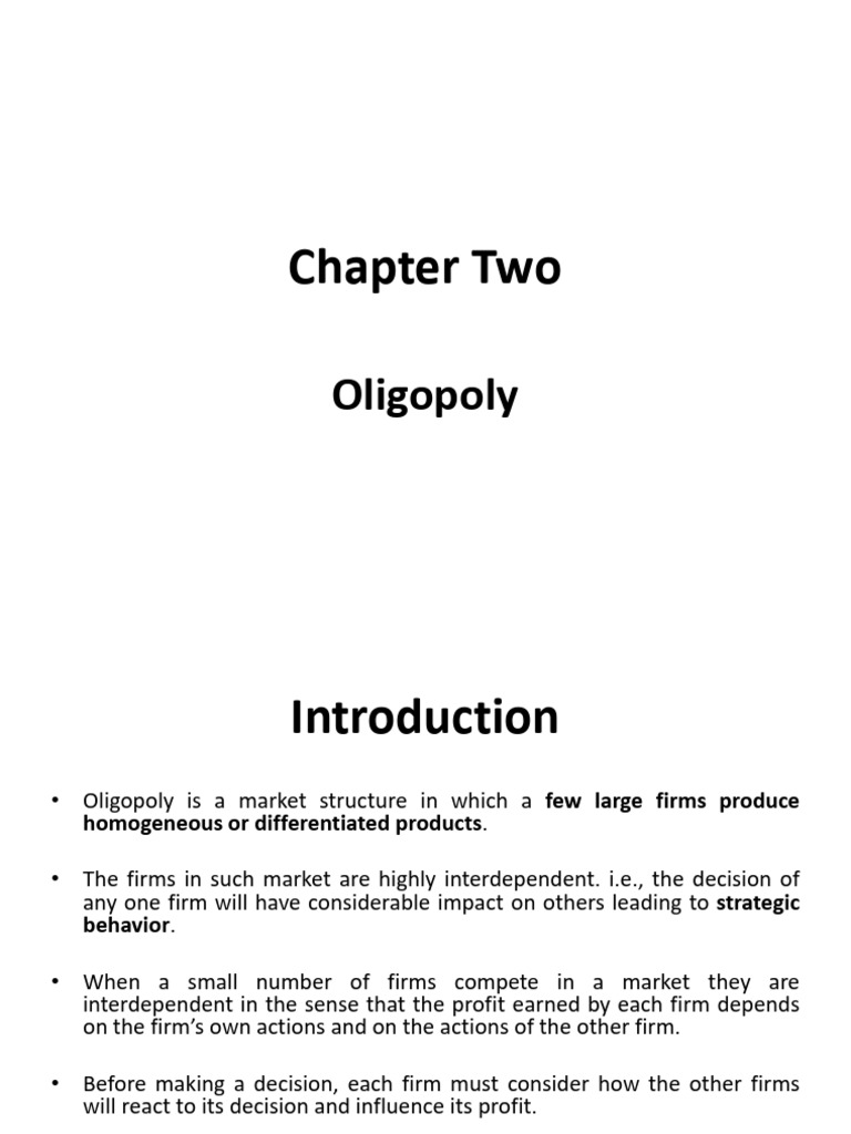 Chapter II Oligopoly | PDF | Oligopoly | Economic Equilibrium