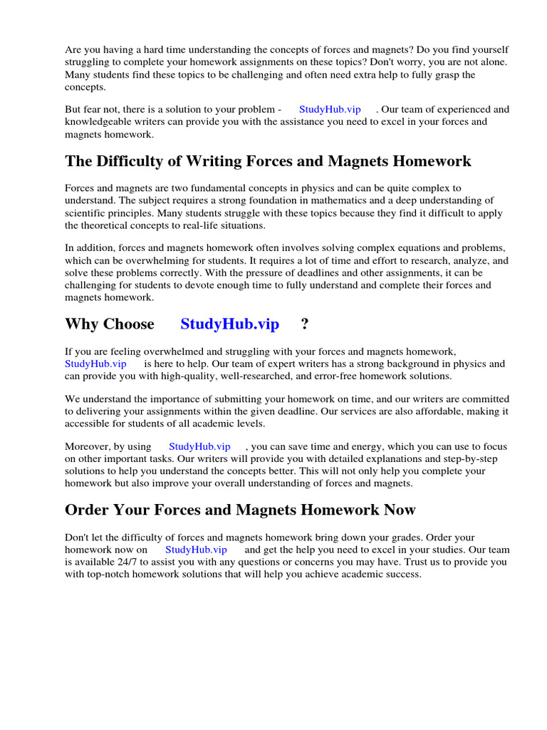 Forces and Magnets Homework | PDF | Digital Millennium Copyright Act ...
