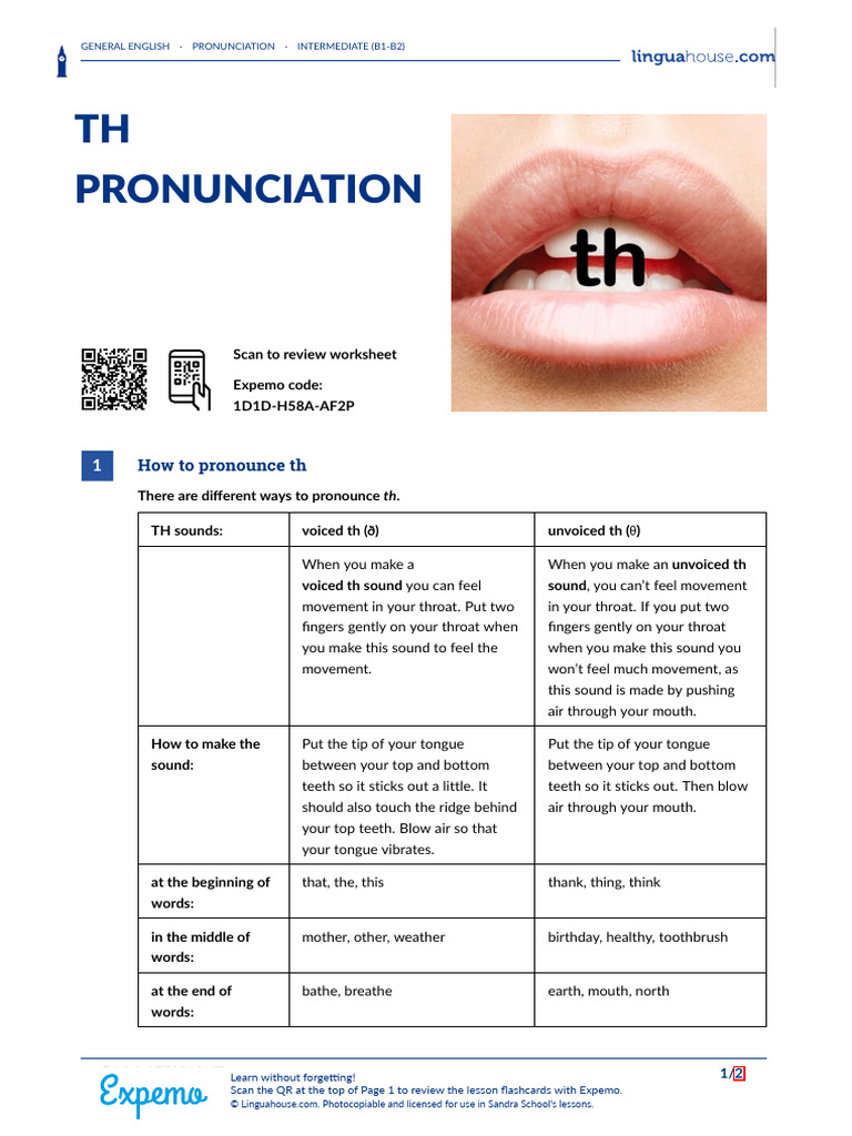 TH Pronunciation British English Student | PDF