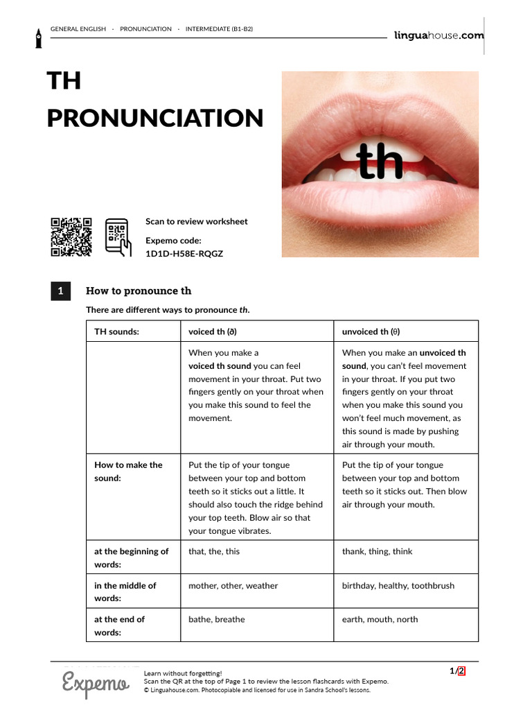 TH Pronunciation British English Teacher | PDF