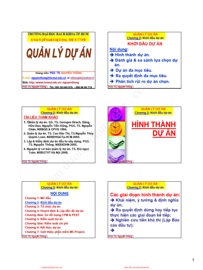 Quan Ly Du An Xay Dung Nguyen Thong Qlda Ch2 Khoi Dau Du An - PPT (Cuuduongthancong - Com) | PDF