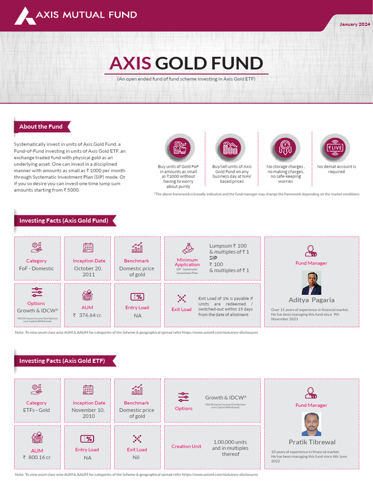 Axis Gold Fund - (Feb 2024) DP | PDF | Investment Fund | Exchange ...