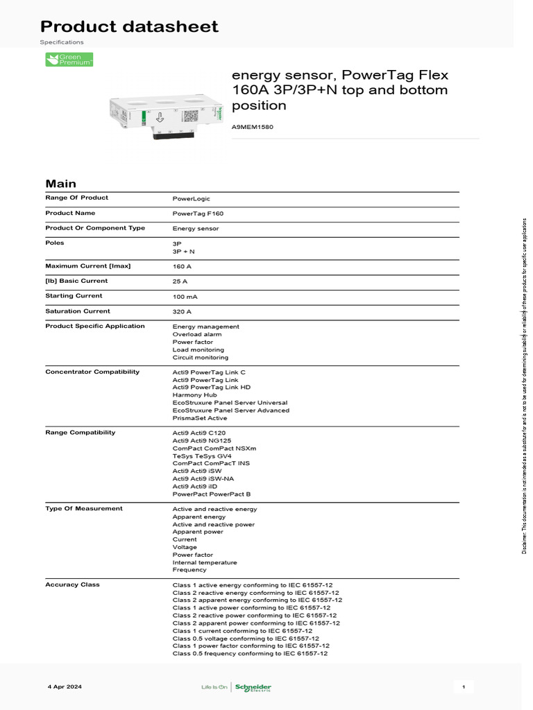 Energy Sensor for Power Management | PDF | Ac Power | Alternating Current