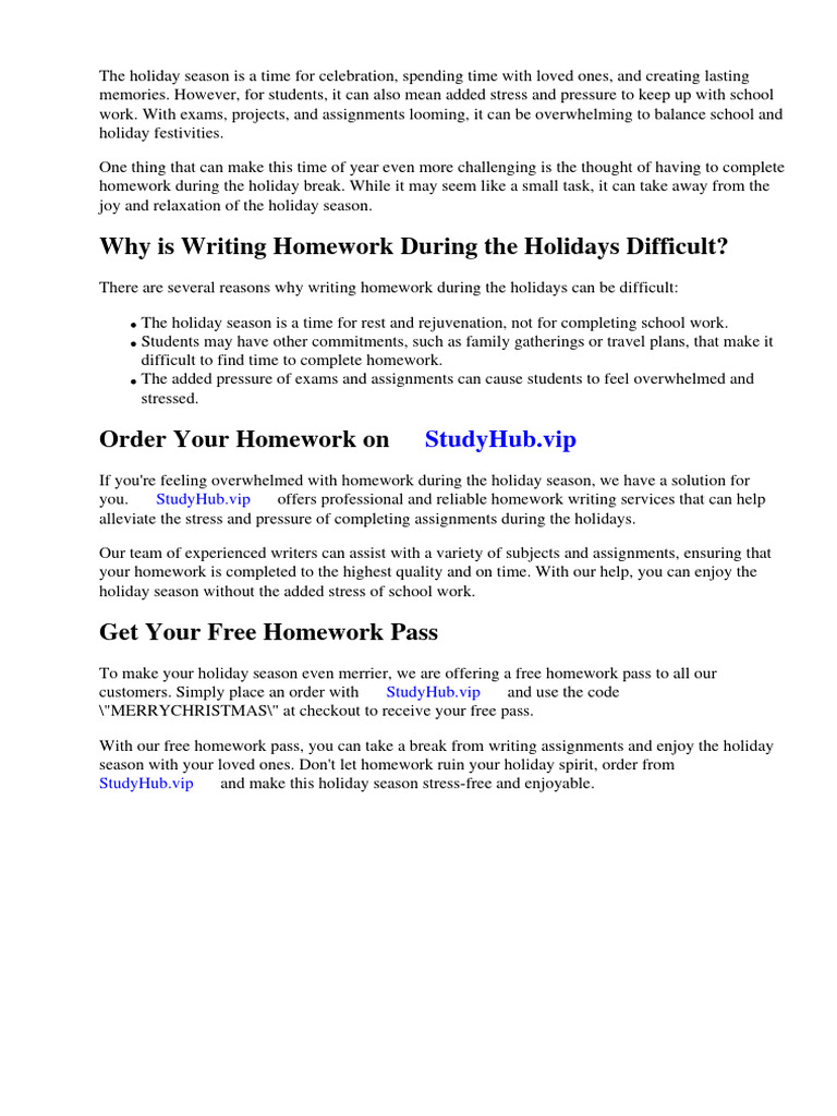 Merry Christmas Free Homework Pass | PDF | Safari (Web Browser) | Christmas
