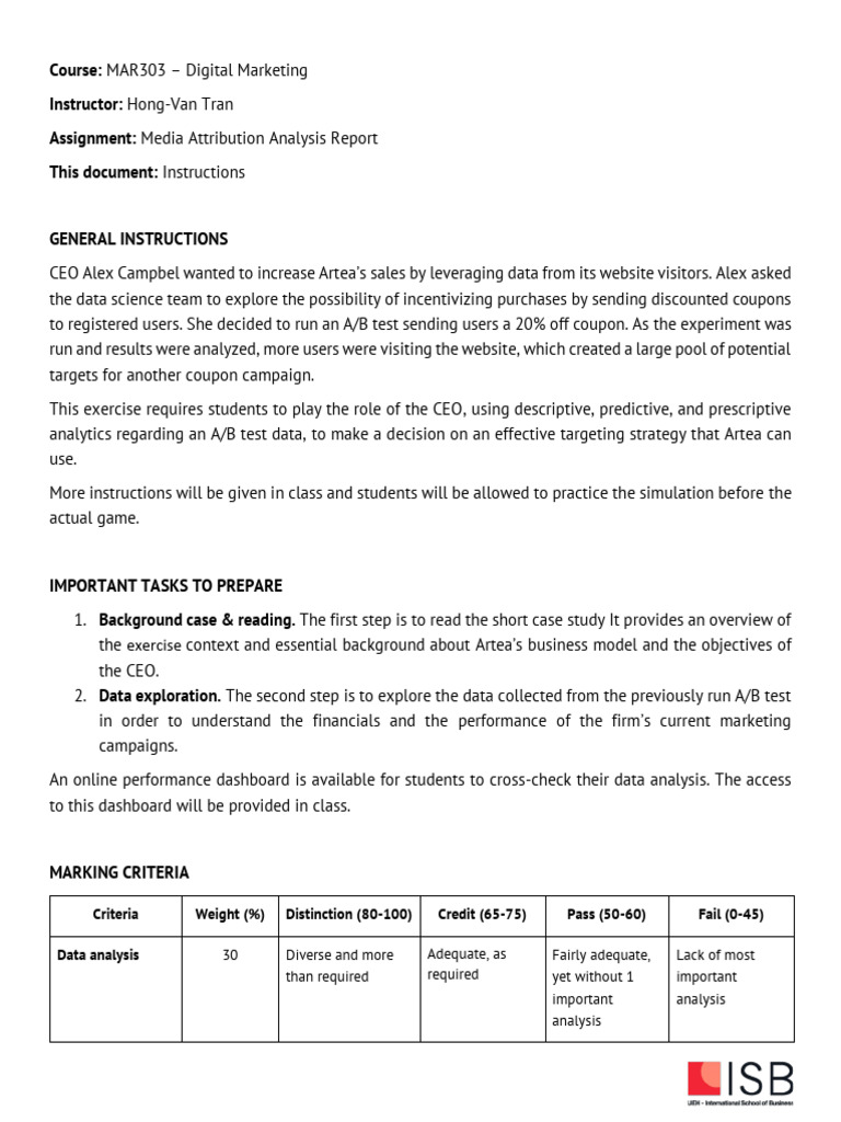 A2 - Media Attribution - Instructions | PDF | Data | Analytics