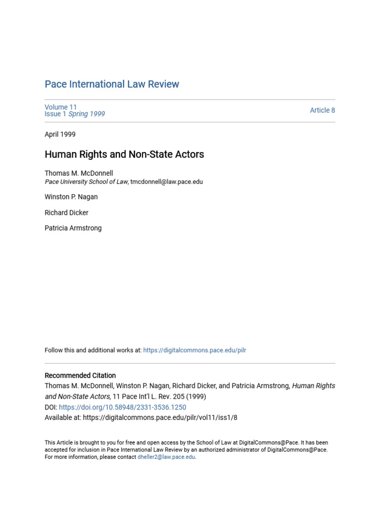 Human Rights and Non-State Actors | PDF | Human Rights | Rights