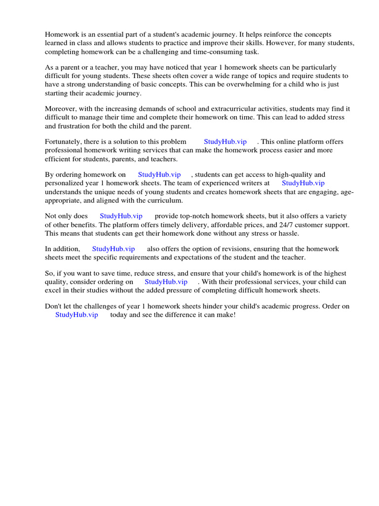 Year 1 Homework Sheets | PDF | Homework | Teachers