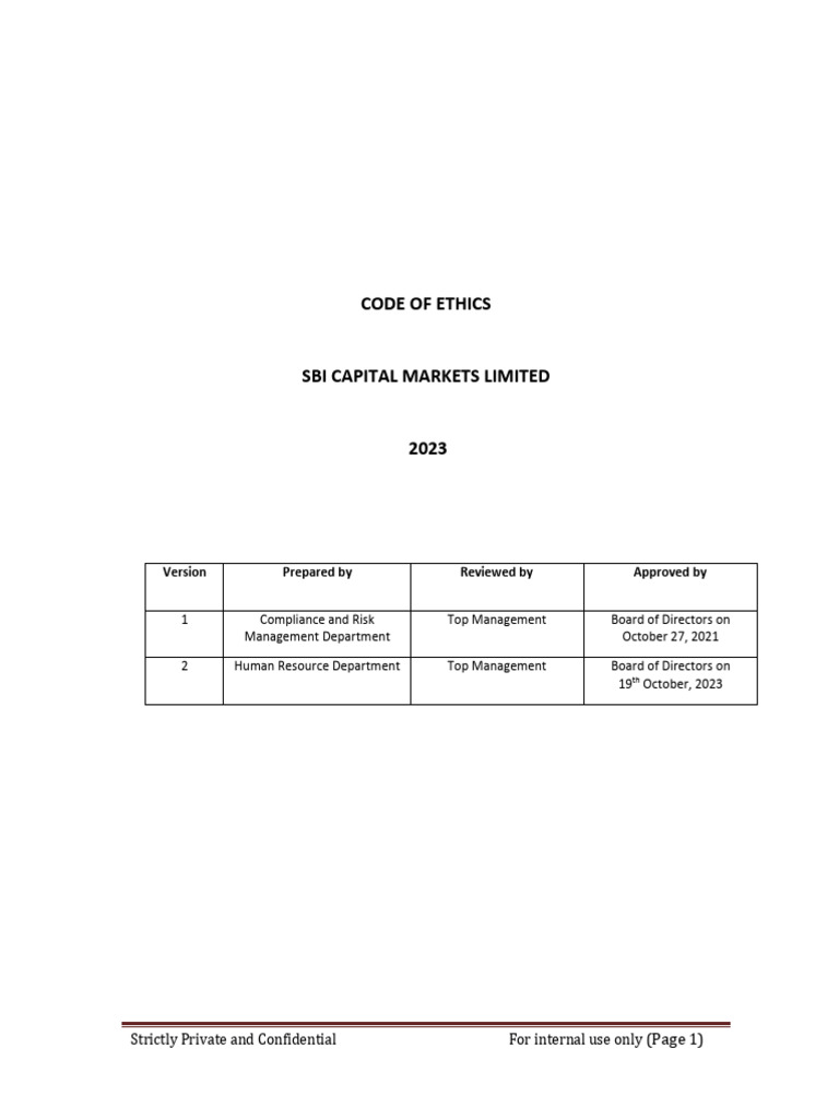 Code of Ethics | PDF | Conflict Of Interest | Employment