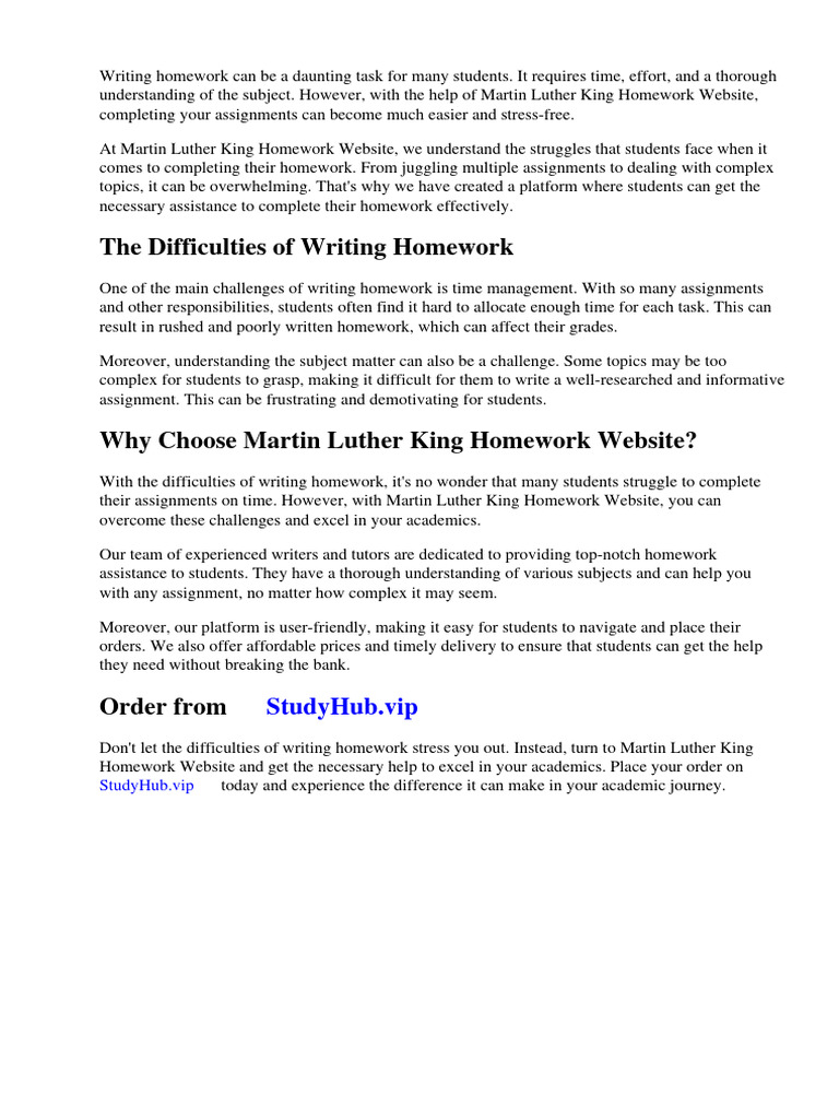 Martin Luther King Homework Website | PDF | Http Cookie | Reading Comprehension