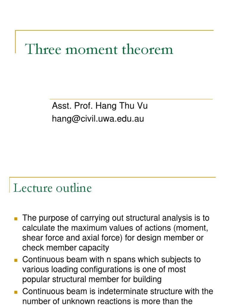 Three Moment Theorem2 | Bending | Structural Analysis