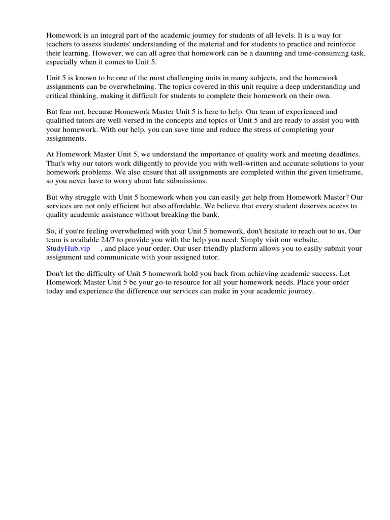 Homework Master Unit 5 | PDF | Equations | Worksheet